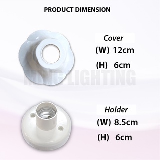 Wall Mount Bulb Batten Holder E27 Cap Bulb Casing Lighting Flower Shape ...