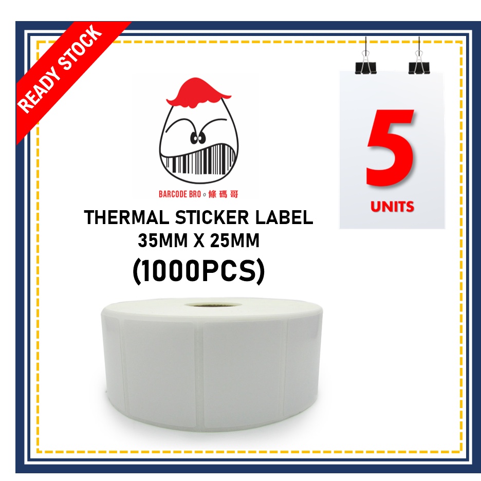 Barcode Sticker Thermal Price Label Product Label Sticker Paper 35mm x ...