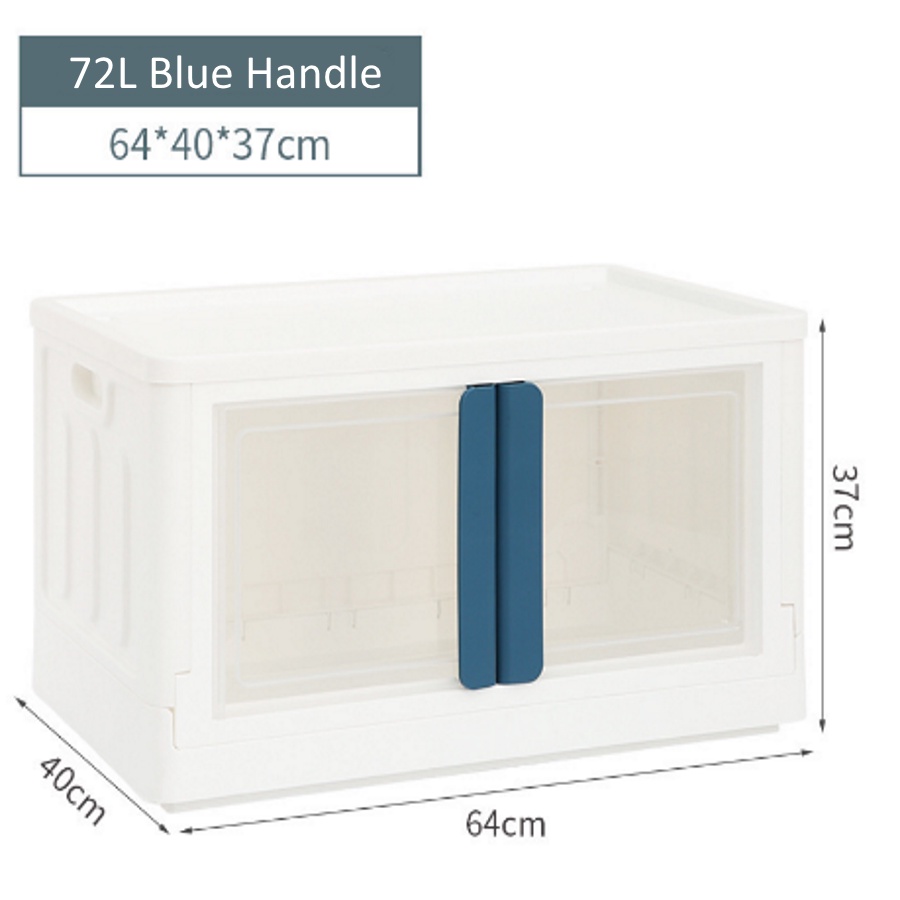 Foldable Storage Box Foldable Stackable 32L 72L Storage Cabinet Rack Storage Box Big Plastic ...