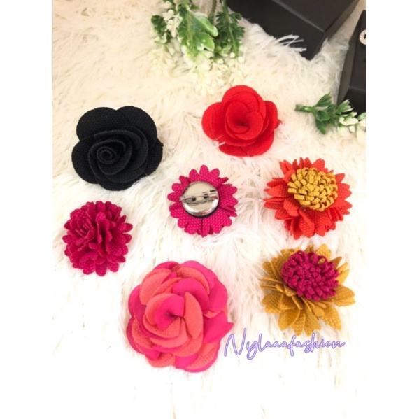 Handmade flower brooch DIY kerongsang Bunga pin kain | Shopee Malaysia
