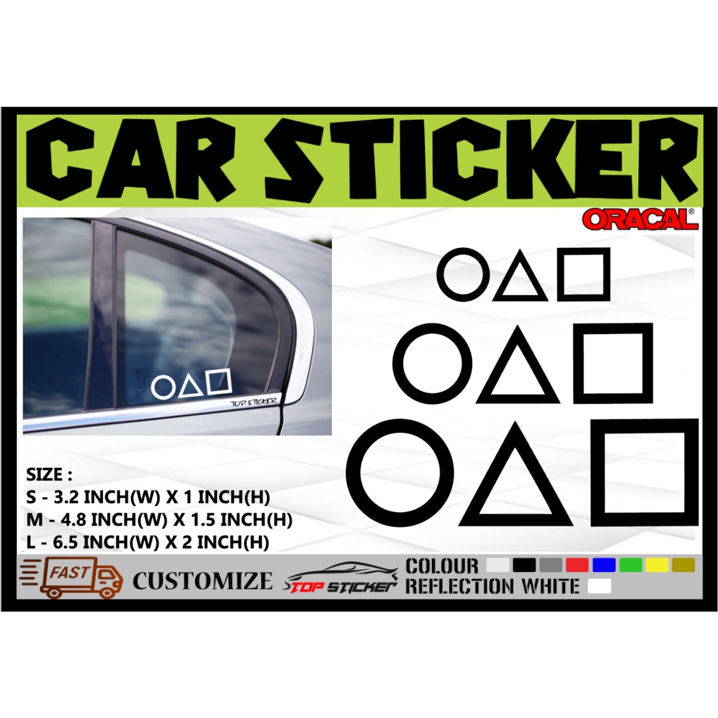 SQUID GAME STICKERS KERETA STICKER CAR KOREA MOVIE | Shopee Malaysia