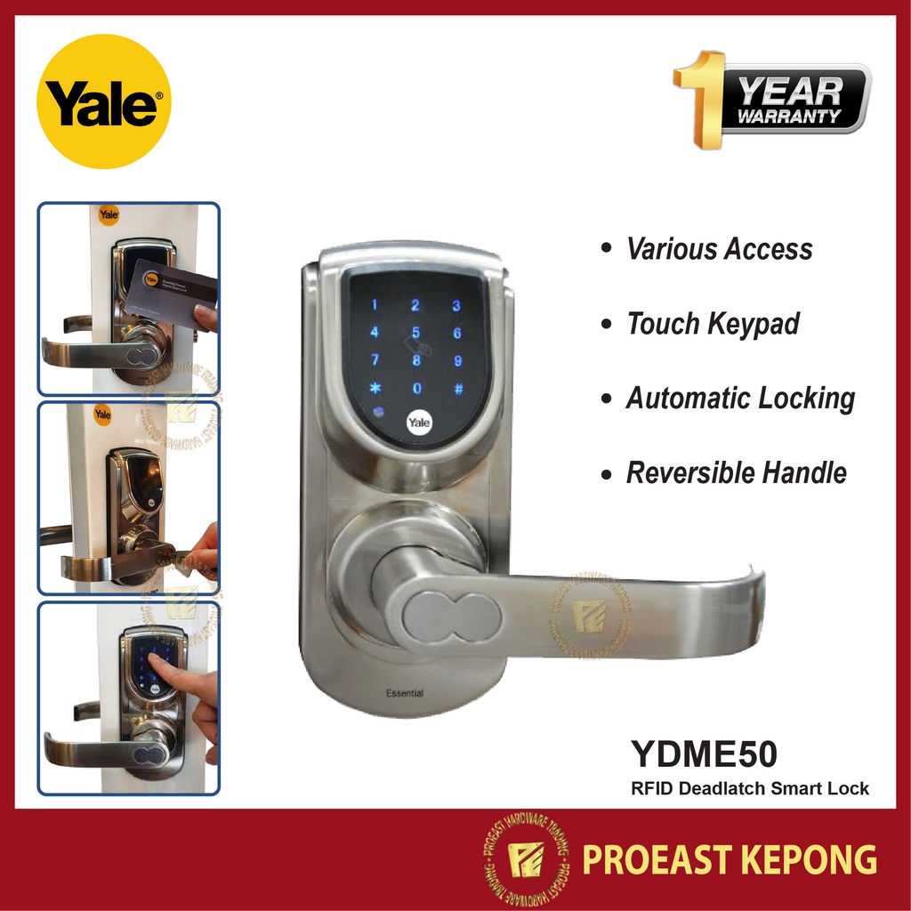 Yale YDME50 RFID Deadlatch Smart Lock / Digital Door Lock | Shopee Malaysia