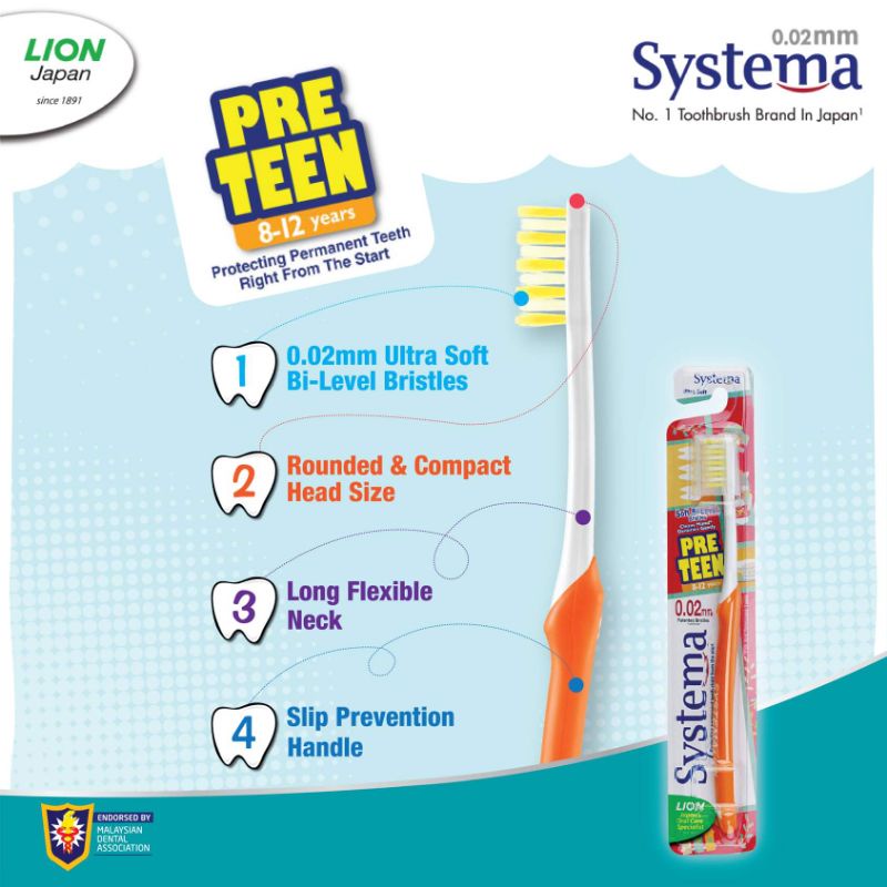 Systema Pre Teen toothbrush 8-12yo | Shopee Malaysia