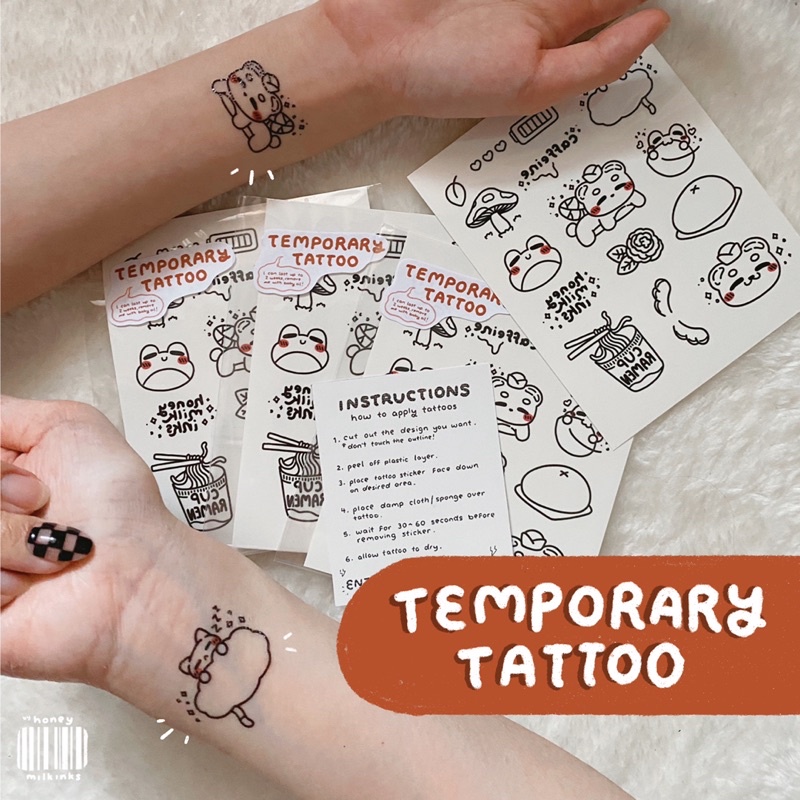 temporary tattoo sticker sheet 🍯🌼 | Shopee Malaysia