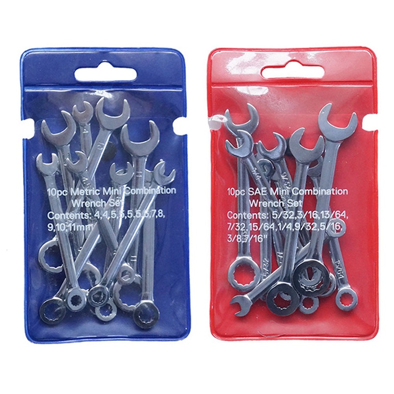 Kaiyukeji 10pc Metric & Imperial Small Mini Combination Midget Wrench ...