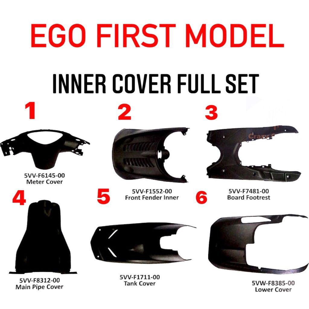 YAMAHA EGO INNER COVER -NC // EGO FIRST MODEL OLD METER HANDLE COVER ...