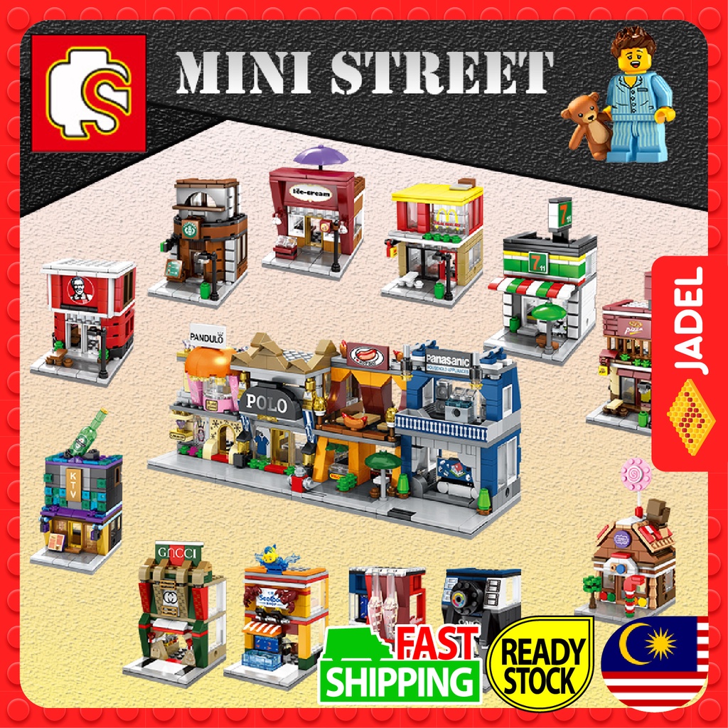SEMBO Mini Street Building Blocks SD6010-6049 City View Retail Store ...