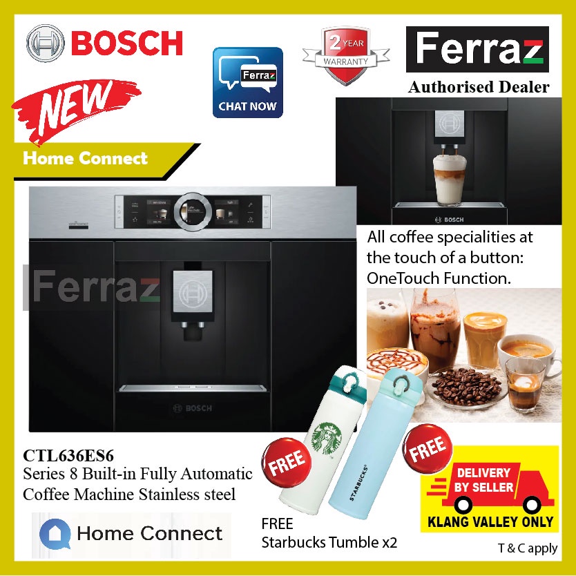 Bosch NEW CTL636ES6 Series 8 Built-In Fully Automatic Coffee Machine ...