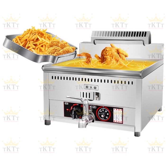 TKTT 17L Taiwan LPG Gas Deep Fryer Commercial Automatic Western ...