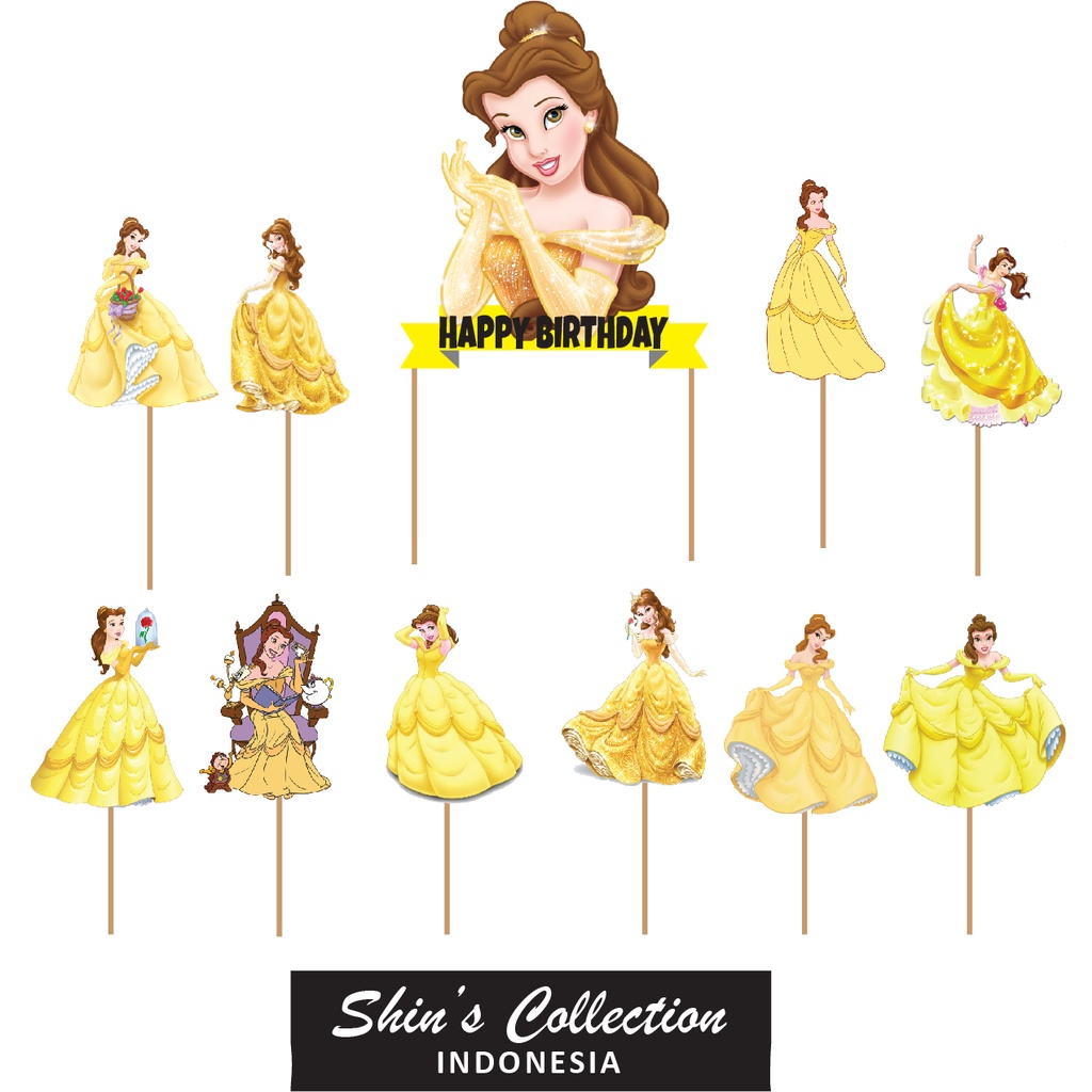 Cake Topper Princess Belle 1 set Of 12 pcs | Shopee Malaysia