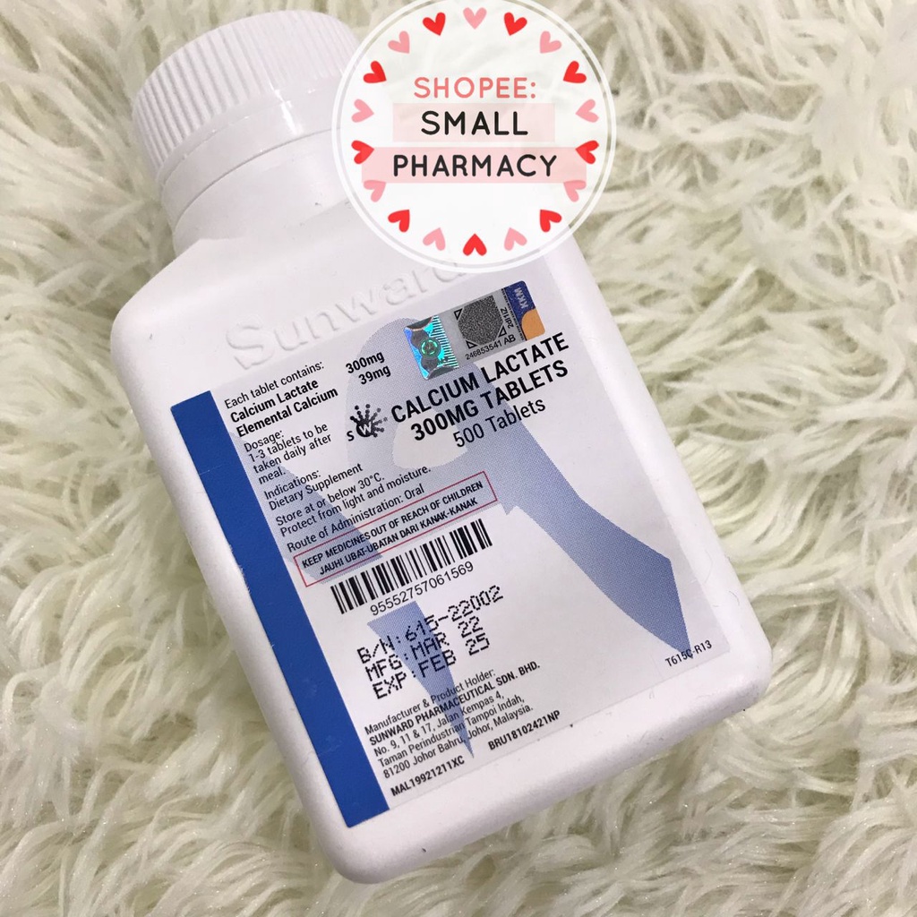 Sunward Calcium Lactate 300mg Tablet ( 500's ) 061569 | Shopee Malaysia