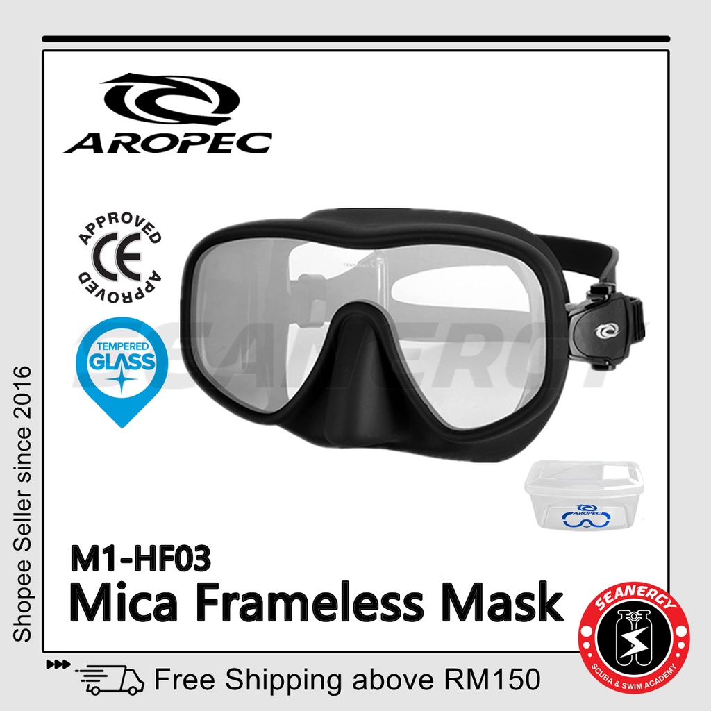 Aropec Mica Frameless Scuba Diving Mask M1-HF03FB Snorkeling Mask ...