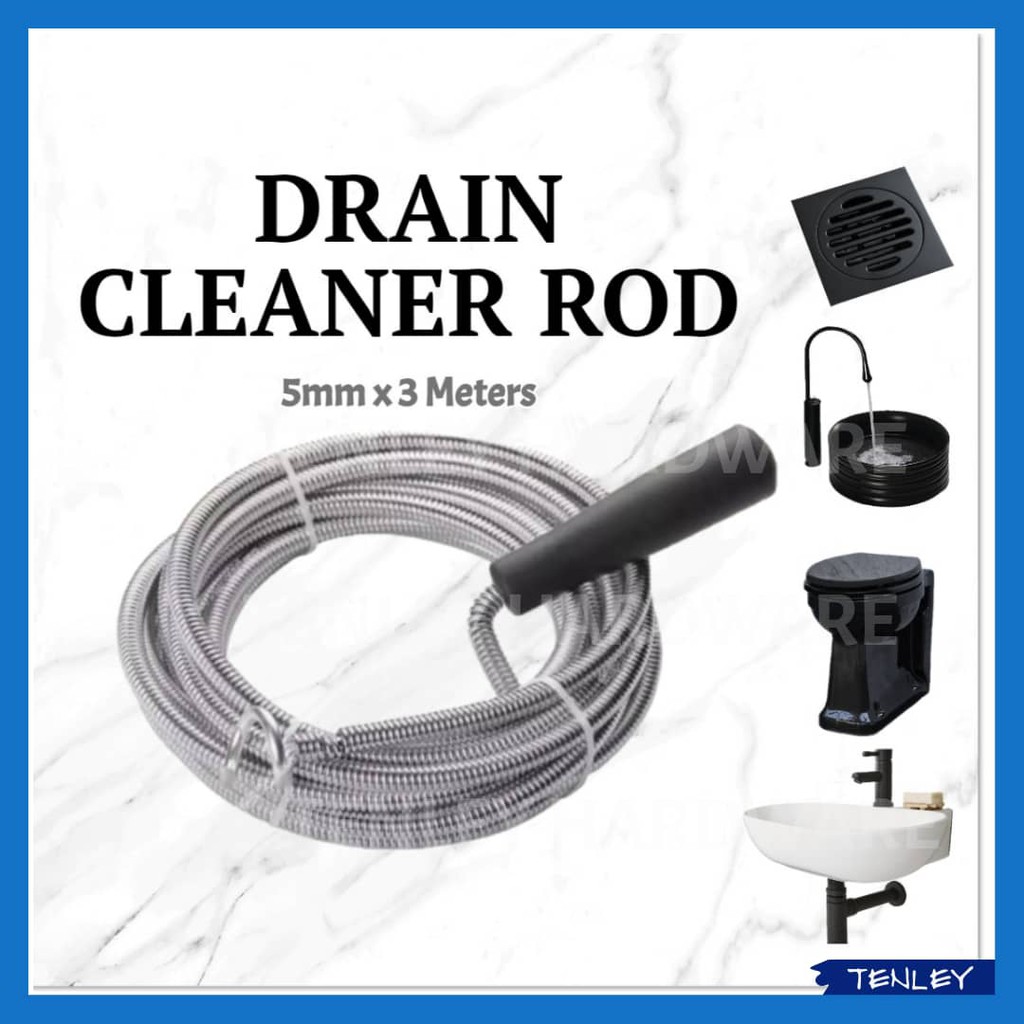 Tenley Drain Cleaner Rod With Handle/ Clog Remover Spring/Drain Cleaner ...