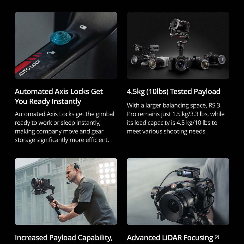 DJI RS 3 Pro - 3-Axis Gimbal Stabilizer for DSLR and Mirrorless Camera ...
