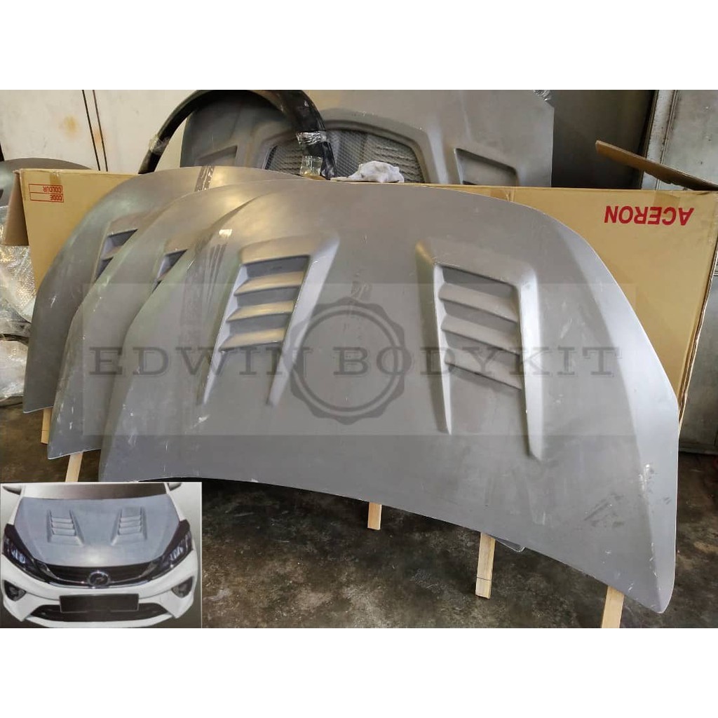 New Myvi 2018 Js Racing Front Bonnet Hood Bodykit Bonet 2019 2020 2021 ...