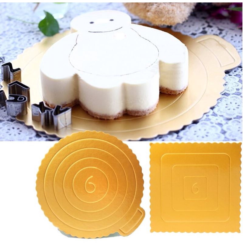 Mousse Cake Boards Paper Cupcake Dessert Displays Tray Gold Cake Board ...