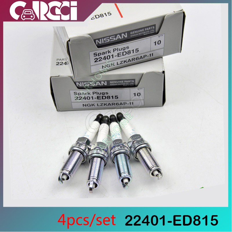 Set of 4pcs Iridium 22401-ED815 LZKAR6AP-11 Spark Plugs for Nissan ...