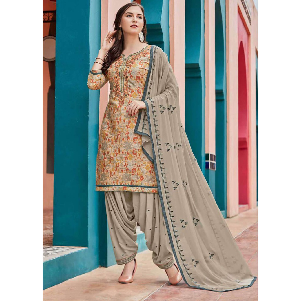 Bollywood Sapna Printed with embroidery neck READYMADE Punjabi Suit ...