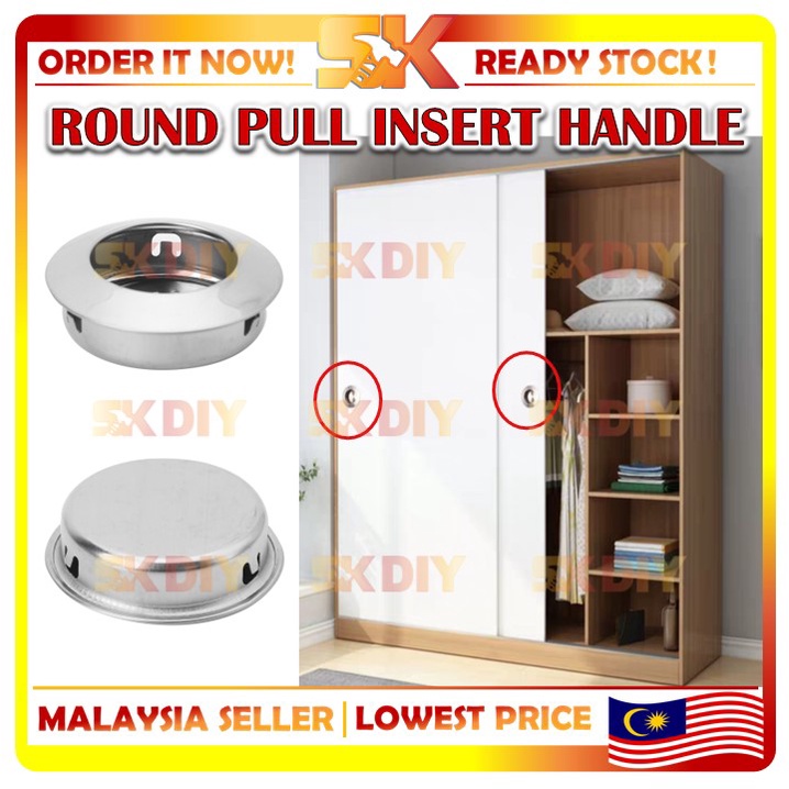 🇲🇾【Stainless Steel】Round Pull Insert Handle for Furniture Wardrobe ...