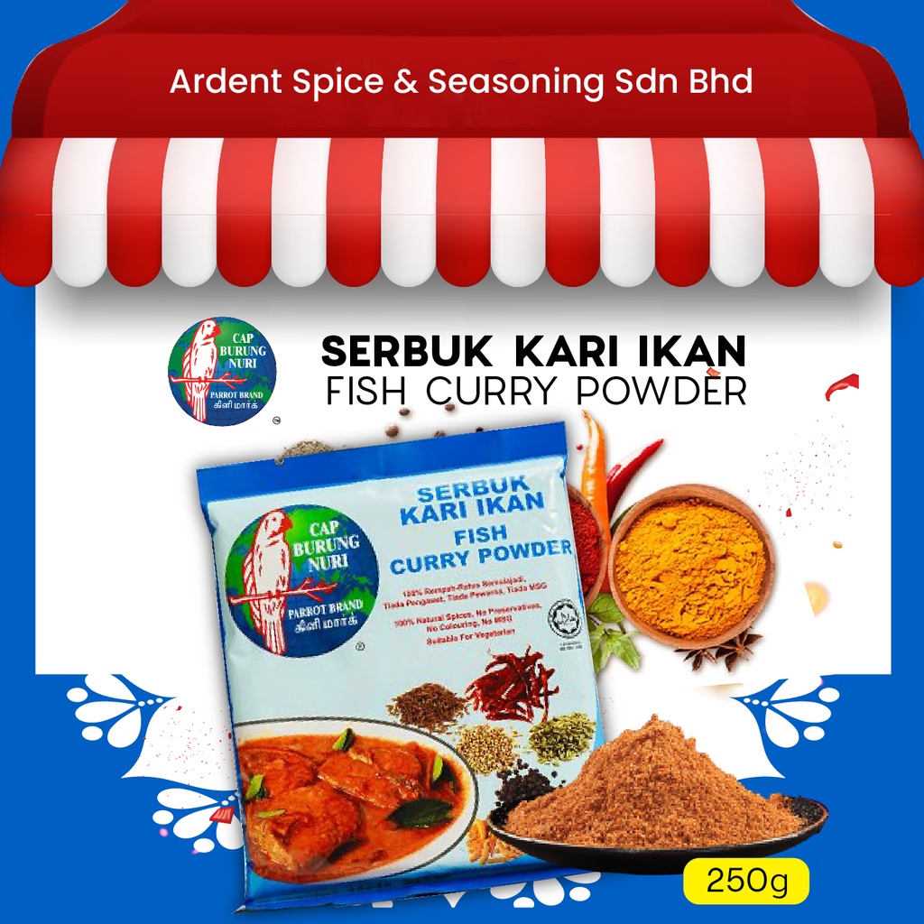 Parrot Brand Fish Curry Powder (250g) / Serbuk Kari Ikan cap Burung ...