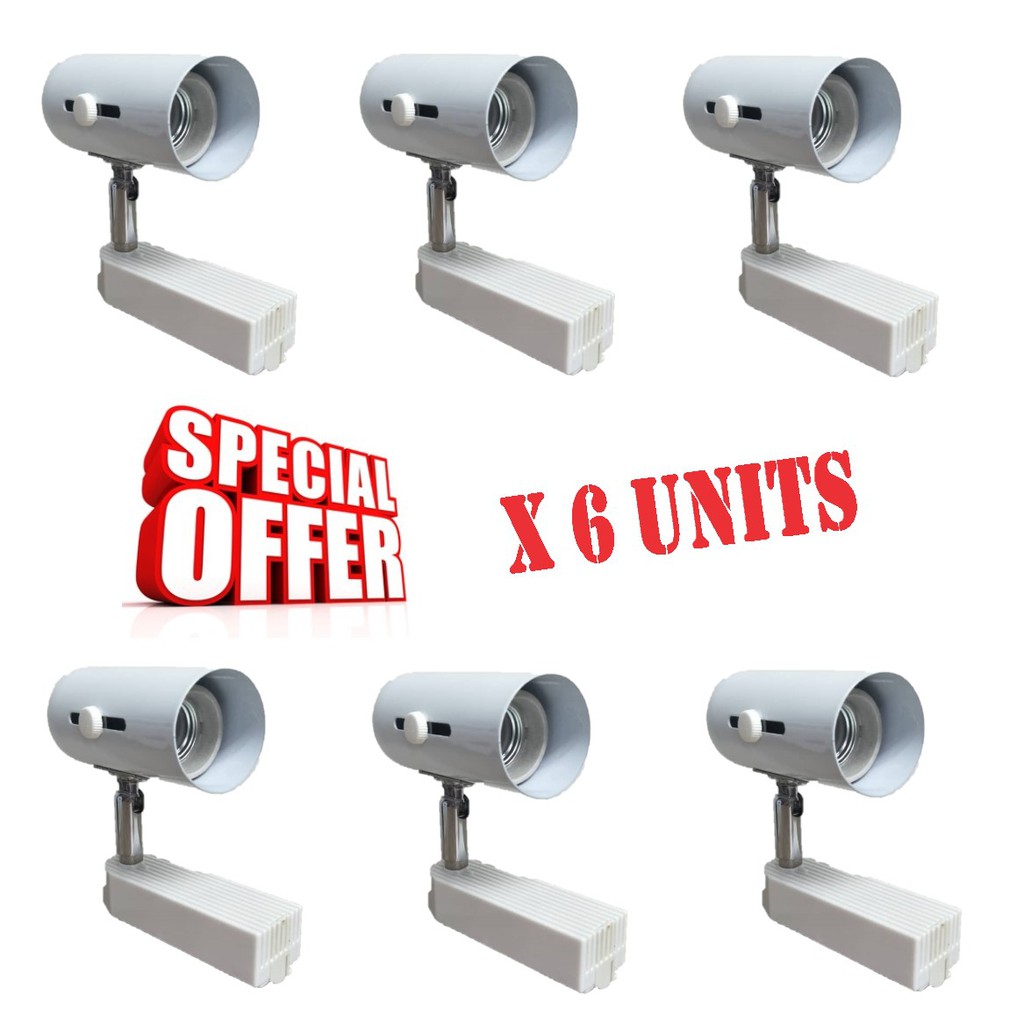 6PCS X E27 Track Light Holder (White) | Shopee Malaysia