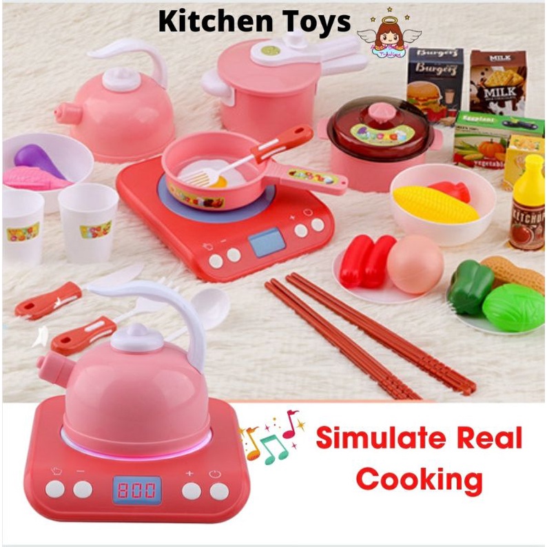 Electronic Kids Kitchen Pretend Play Toys 36 Packs, Kitchen Cooking Set ...