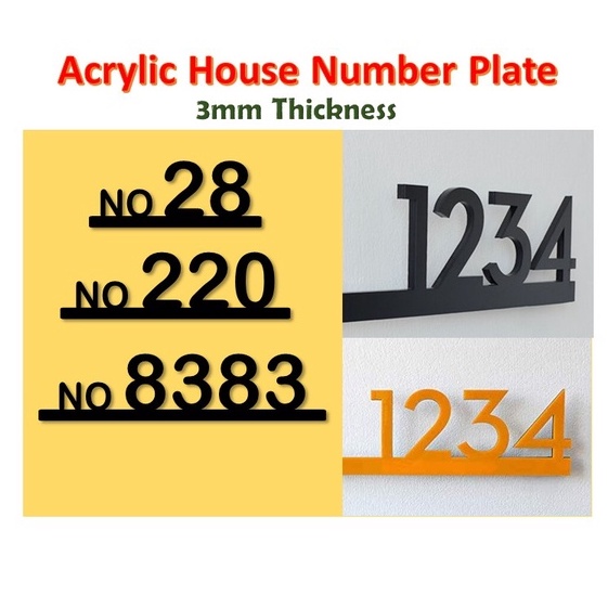 Custom Acrylic House Number Plate - Room No Plate- Simple design for ...