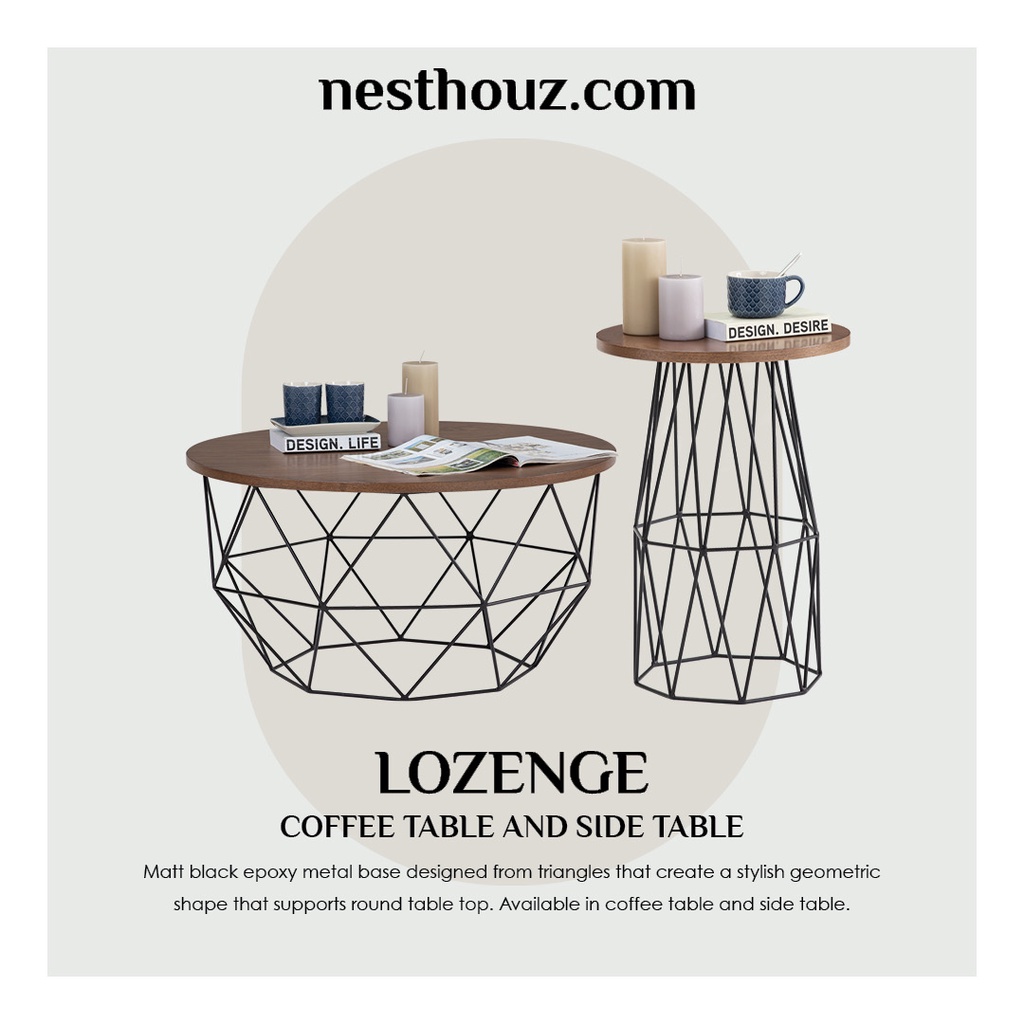 Nesthouz.com- Lozenge Round Side Table / Round Coffee Table / Meja Tepi ...