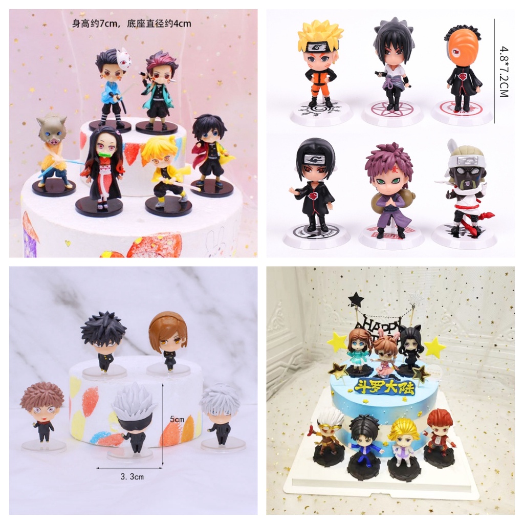 [Ready Stock] Naruto/Kimetsu Yaiba Demon slayer Cake Topper Toy Tanjiro ...