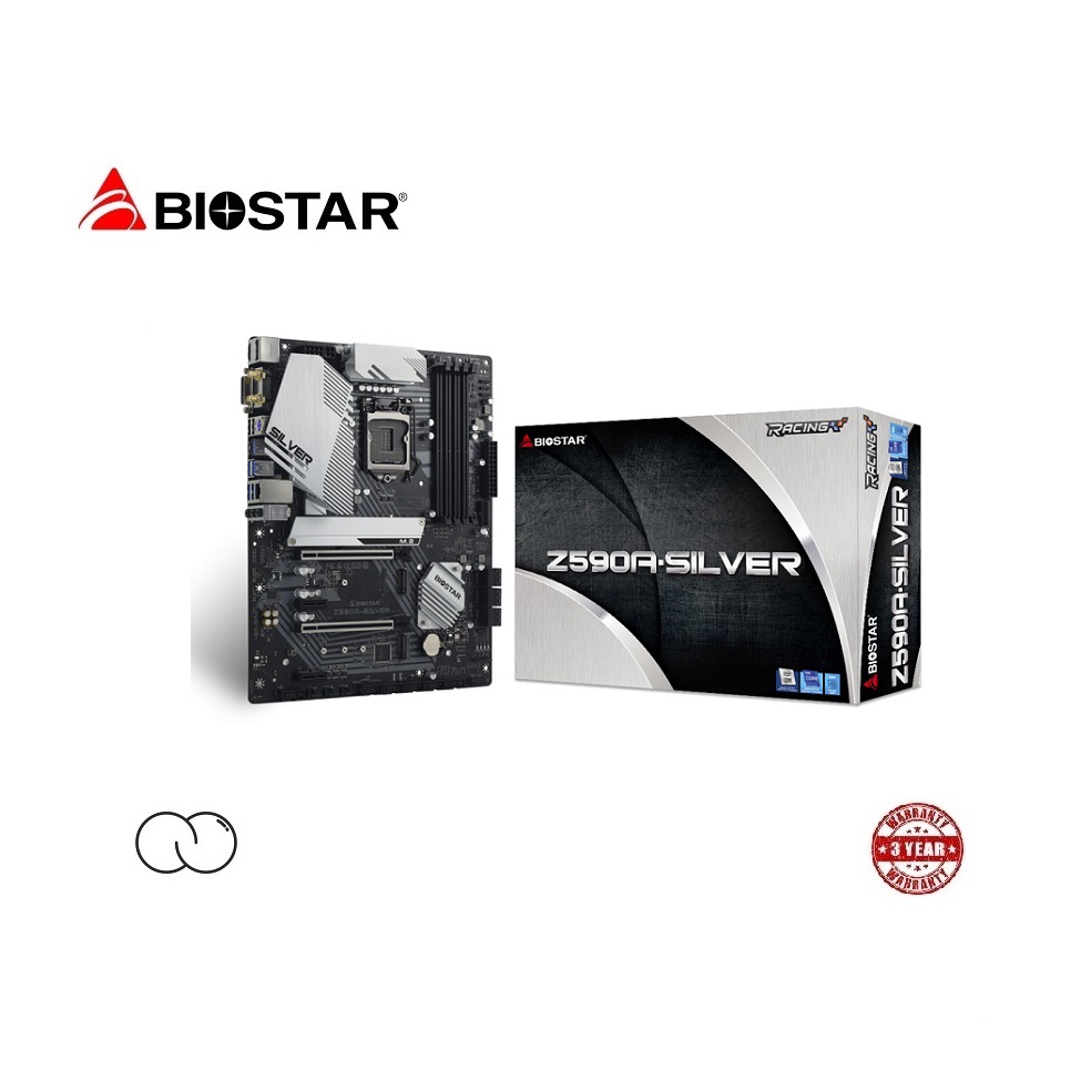 Biostar Z590A-SILVER Motherboard/INTEL LGA 1200 Socket/10 & 11 Gen CPU ...