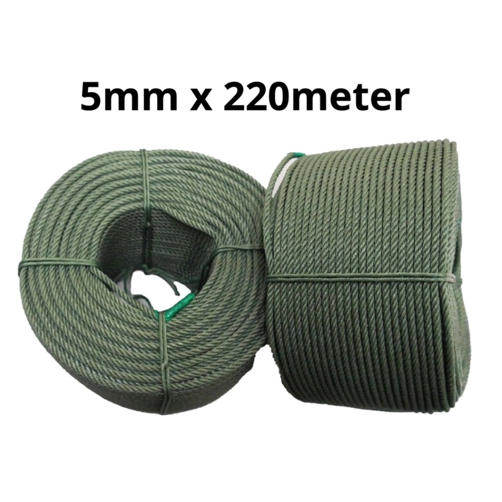 5mm x 220 Meter PE Nylon Green Polyethylene Rope PE Rope (Thailand ...