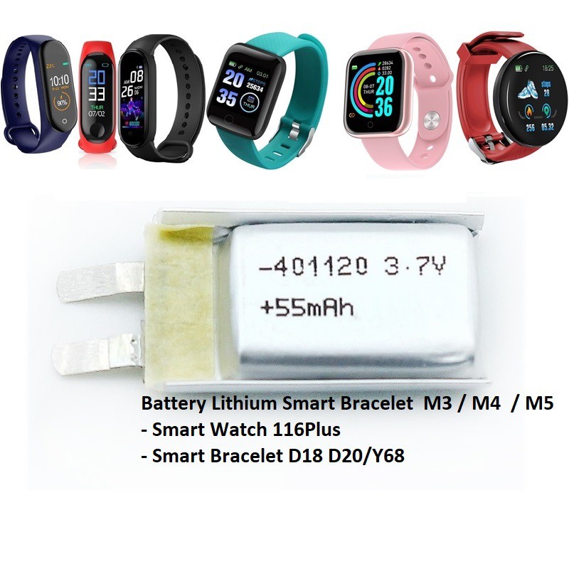 Battery Lithium Smart Watch Bracelet M3-M4-M5 - Smart Watch 116Plus ...