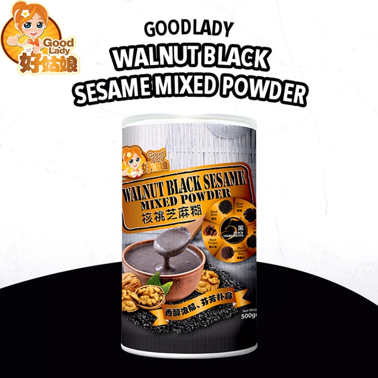 Good Lady Walnut Black Sesame Mixed Powder 核桃芝麻糊 500g (EXP:03/2026 ...