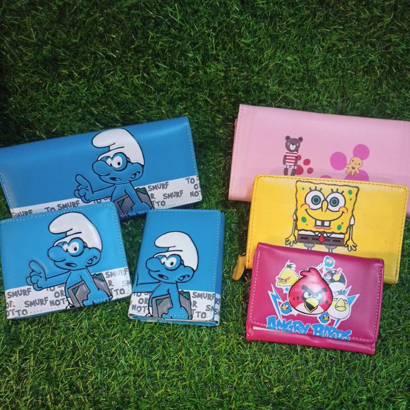 NEW!!! 🔥 Smurfs💙 Angry birds ️ Spongebob💛 Bear💗 Wallet Purse | Shopee ...