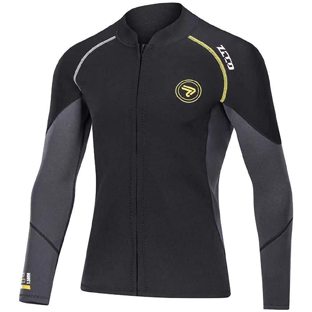 Wetsuit Top Men and Women's 1.5mm Neoprene Wetsuits Jacket,Front Zipper ...