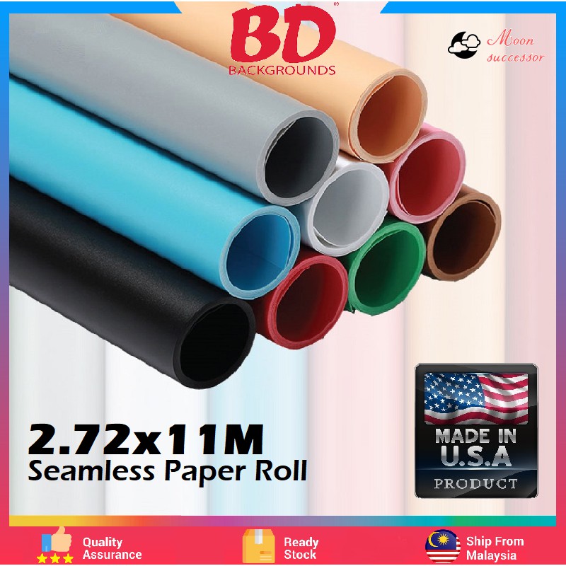 BD Background 2.72x11M Seamless Paper roll Studio Backdrop Background ...