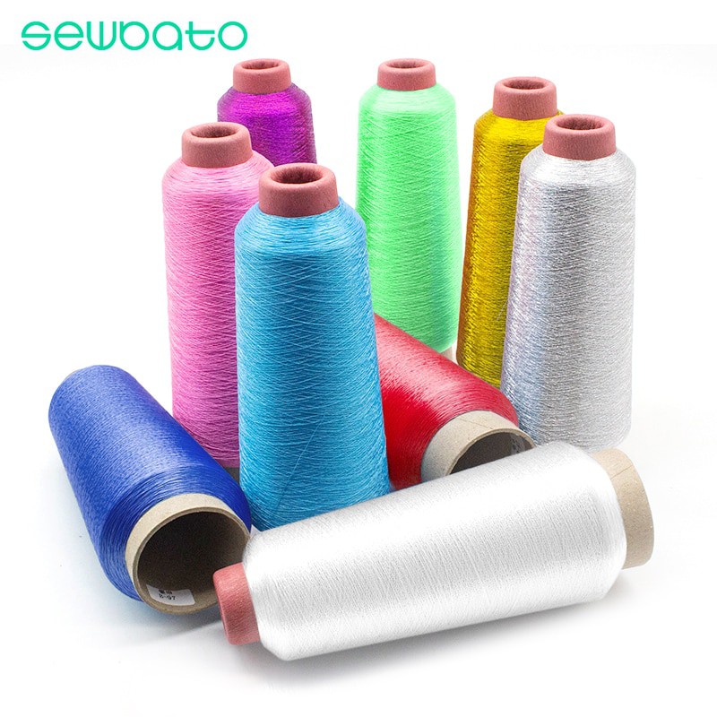 SEWBATO 3600m/roll 20Color Metal Embroidery Thread Polyester Sew Thread ...