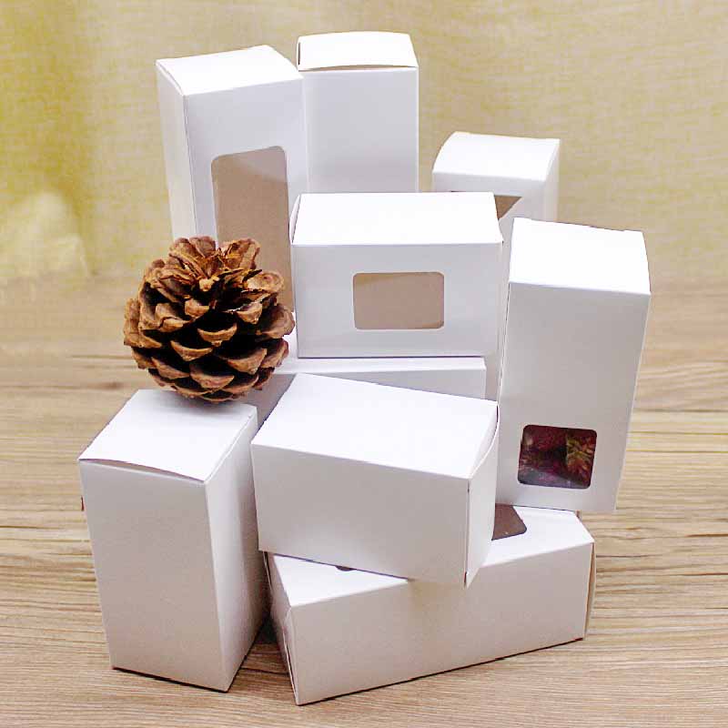 10pcs Multi size White window paper box 5x5x20cm DIY Packing Gift Boxes ...