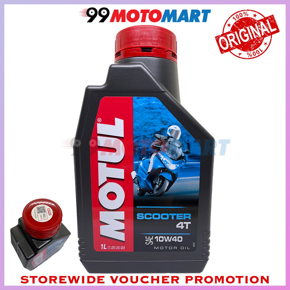 MOTUL SCOOTER 4T 10W40 SAE API SL 1L Minyak Hitanm Skuter Engine Oil ...