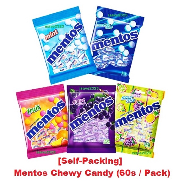 [Self-Packing] Mentos Chewy Candy (60s / Pack) - Mint / Menthol Mint ...