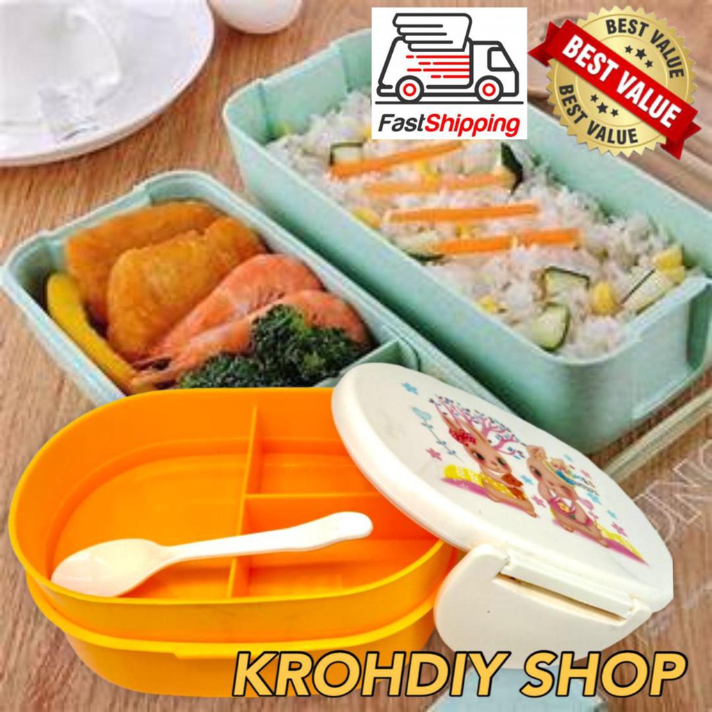 🔥🔥[Ready Stock]🔥🔥🔥🔥[Fast Shipping]🔥🔥Plastic Lunch Box Set | Shopee Malaysia