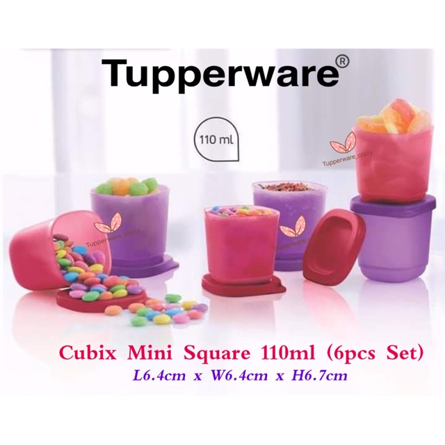 Tupperware Mini Cubix Square 110ml (3pcs / 6pcs) | Shopee Malaysia