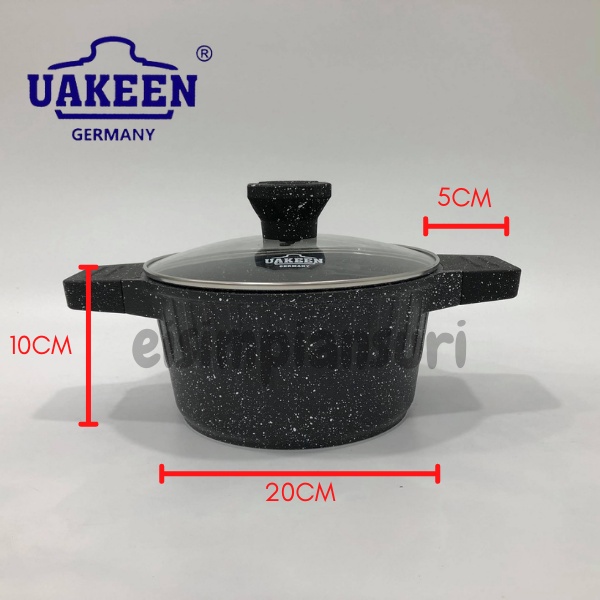 (Ready Stock!!) Uakeen Germany 20/24 /28/32cm Black Induction Granite ...