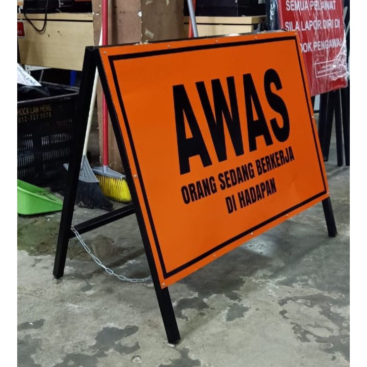 PAPAN TANDA AWAS / PAPAN TANDA V-STAND / SIGNBOARD AWAS | Shopee Malaysia