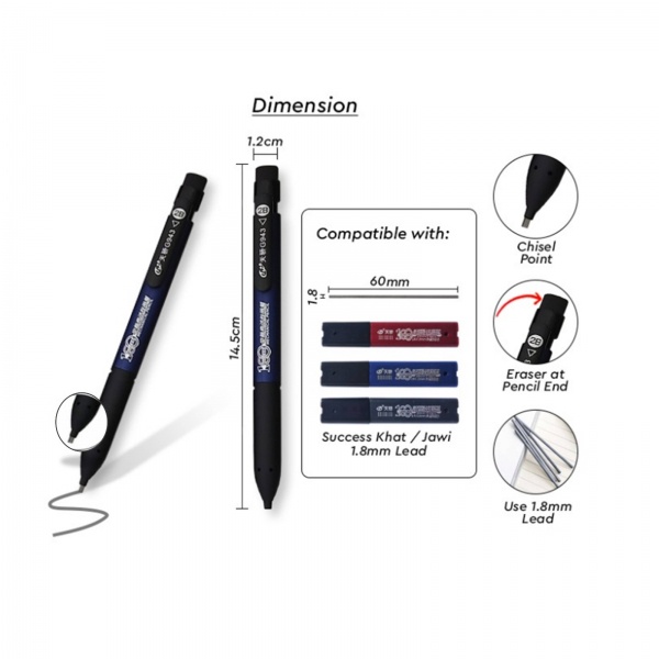 Ubat Pensel Khat Jawi 1.8mm /Auto Pencil Lead Pencil Khat 2B 1.8mm ...