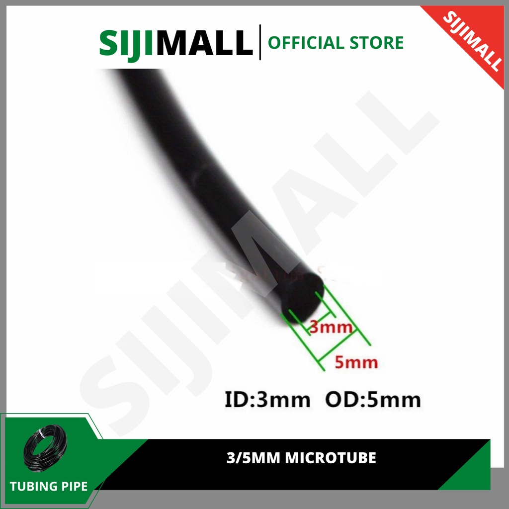 Mikro tiub 3mm/5mm, tubing, fertigation, fertigasi, irrigation watering ...