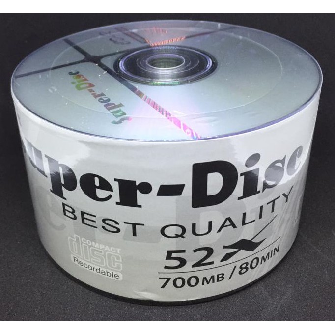 Super Disc CDR 52x Recordable Media 700MB (50pcs per Pack) | Shopee ...