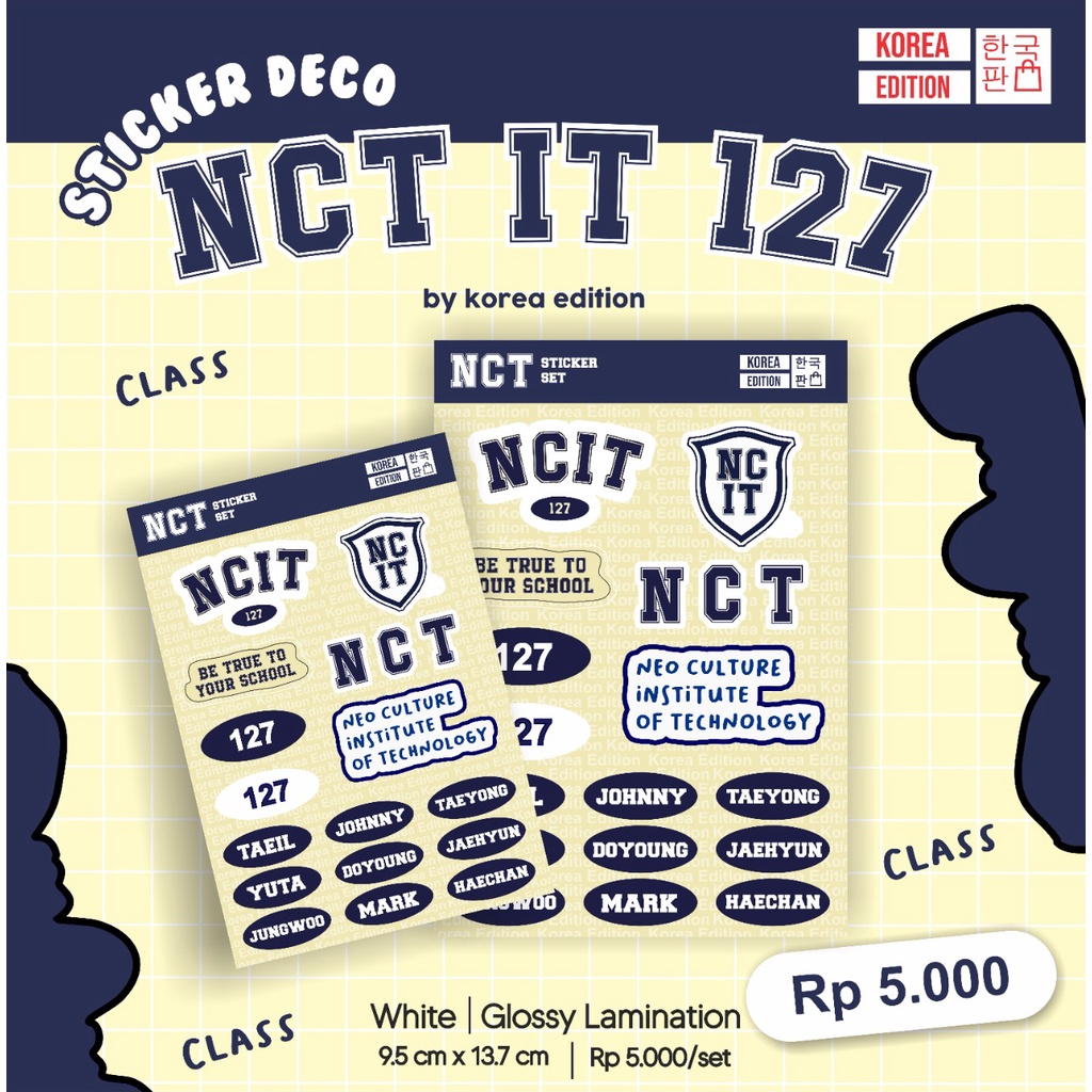 Sticker Deco NCT Vinyl Cutting NCT Dream NCT 127 NCTIT Jaehyun Taeyong ...