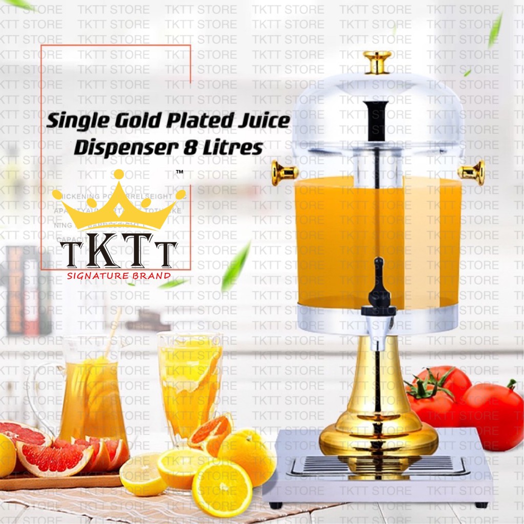 TKTT 8 Liter Single Gold Stainless Steel Ice Chamber Polycarbonate ...