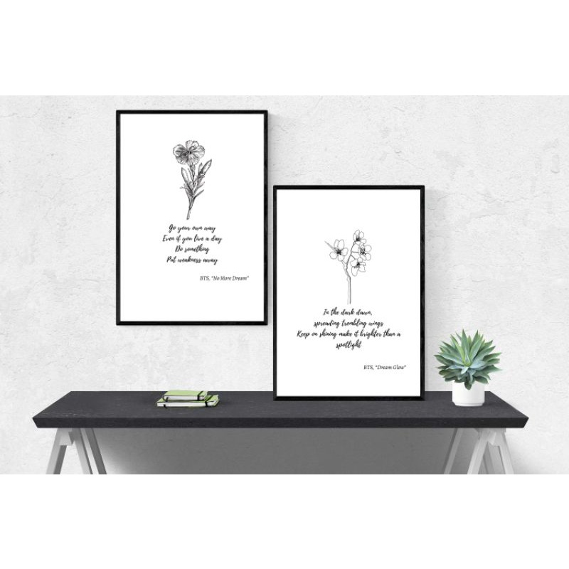 BTS Quotes| Design 6| Set of 2,Printable Art Wall,Instant Download ...